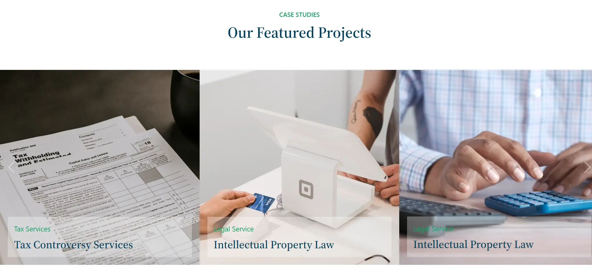 Carousel 3 items per side - case studies, portfolio - Premium WordPress ...